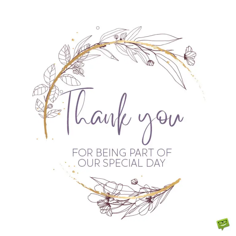 20 Wedding Thank You Notes for your Guests and Party People